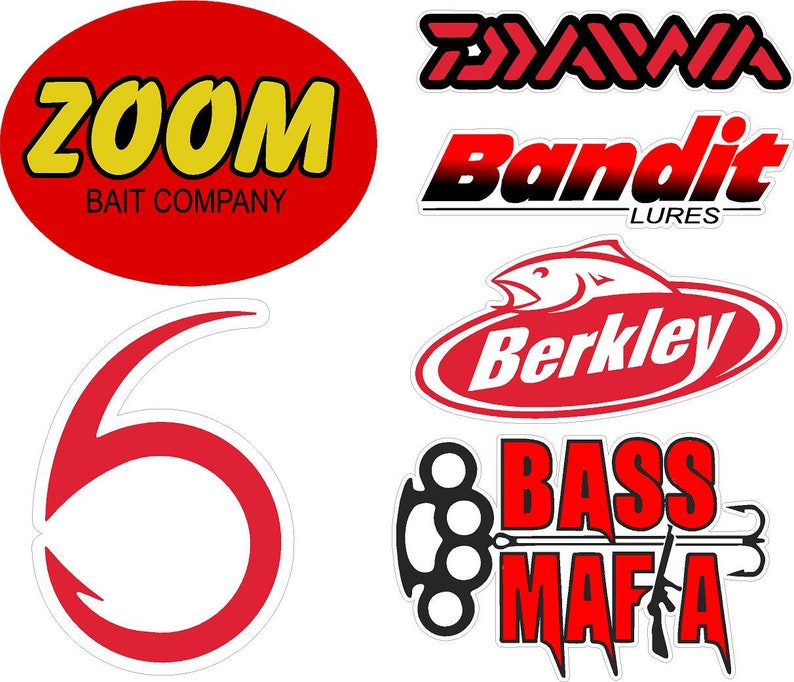 6 PK Boat Carpet Graphics 018 Marine Fishing each One is 8-9 Inches ...