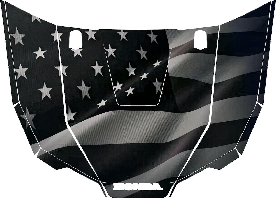 Laminated Honda Talon American Flag Hood Wrap Blacked Out Read ...