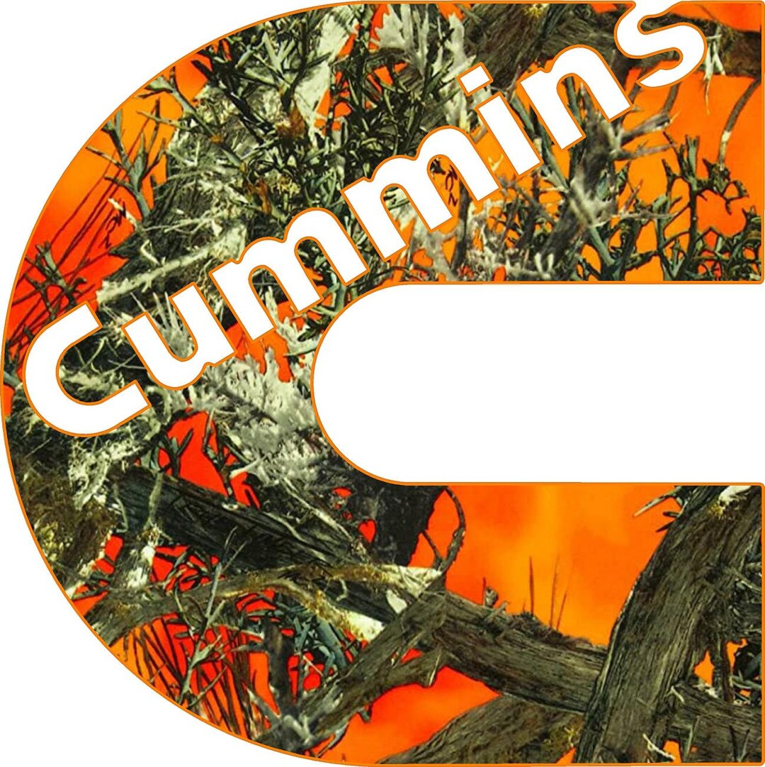 Laminated Dodge C Cummins in Orange Camo Design Cummins Diesel Truck ...