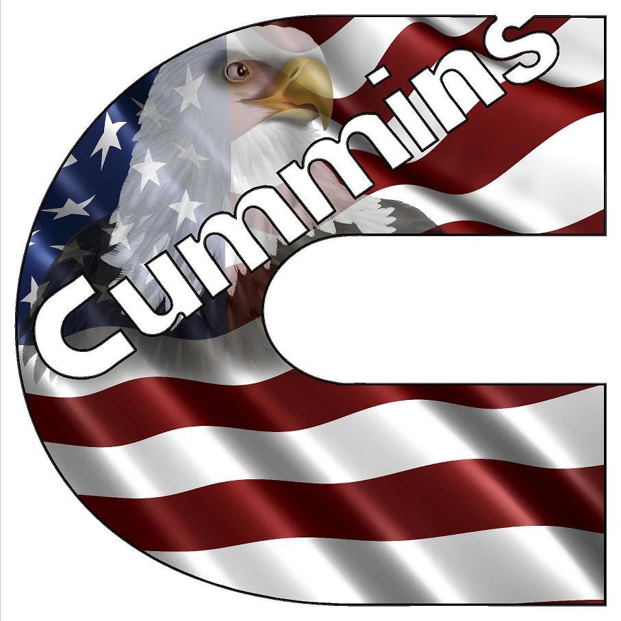 Laminated Dodge C Cummins in American Flag Eagle Design Cummins Diesel ...