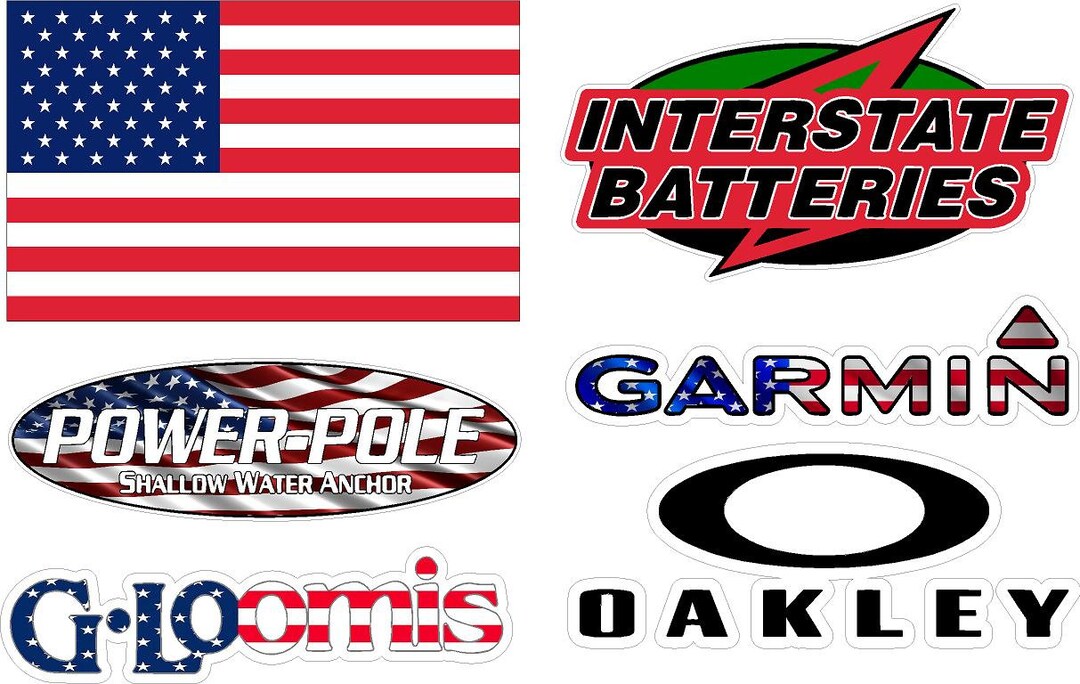 6 PK Boat Carpet Graphics 023 Marine Fishing (each One is 8-9 Inches ...