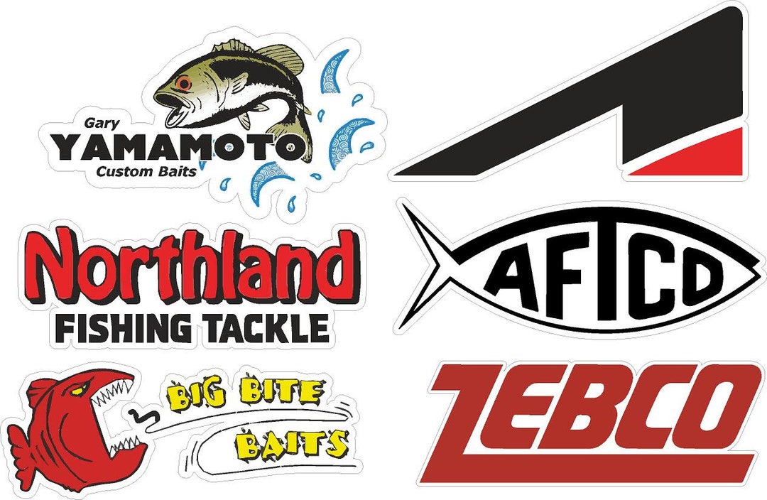 6 PK Boat Carpet Graphics 013 Marine Fishing (each One is 8-9 Inches ...