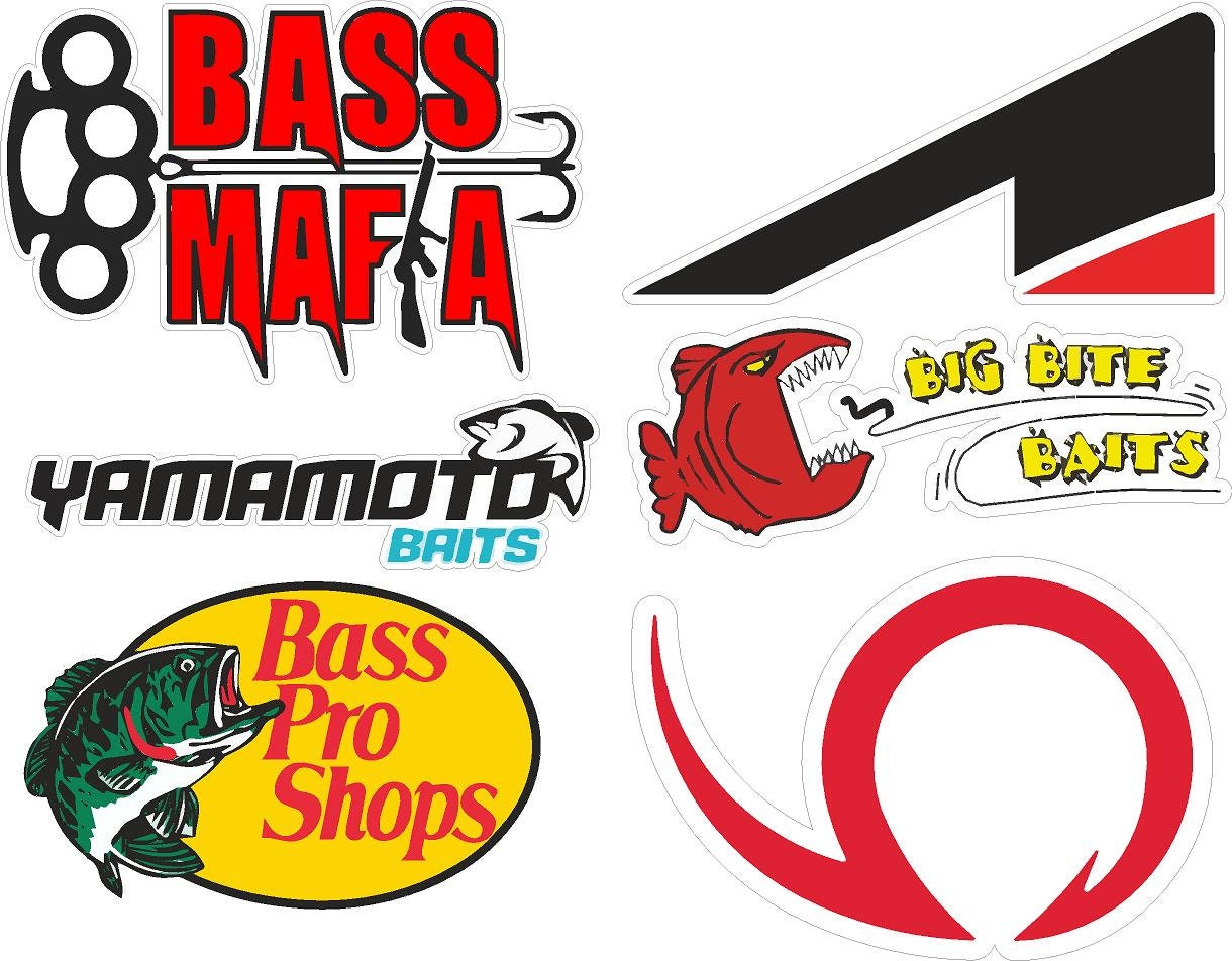 6 PK Boat Carpet Graphics 014 Marine Fishing each One is 8-9 Inches ...