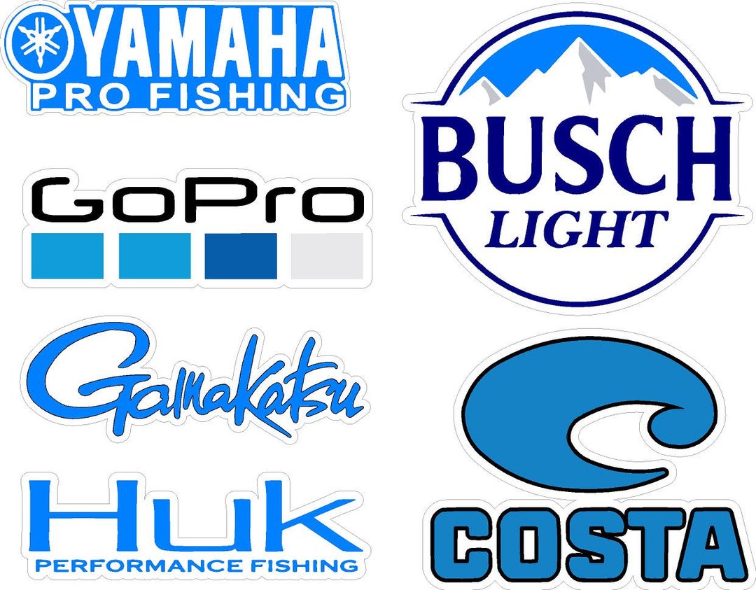 6 PK Boat Carpet Graphics 020 Marine Fishing (each One is 8-9 Inches ...