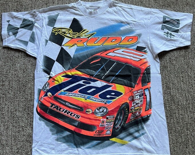 Vintage Ricky Rudd TIDE Racing Team NASCAR T-shirt XL 1997 Brickyard ...