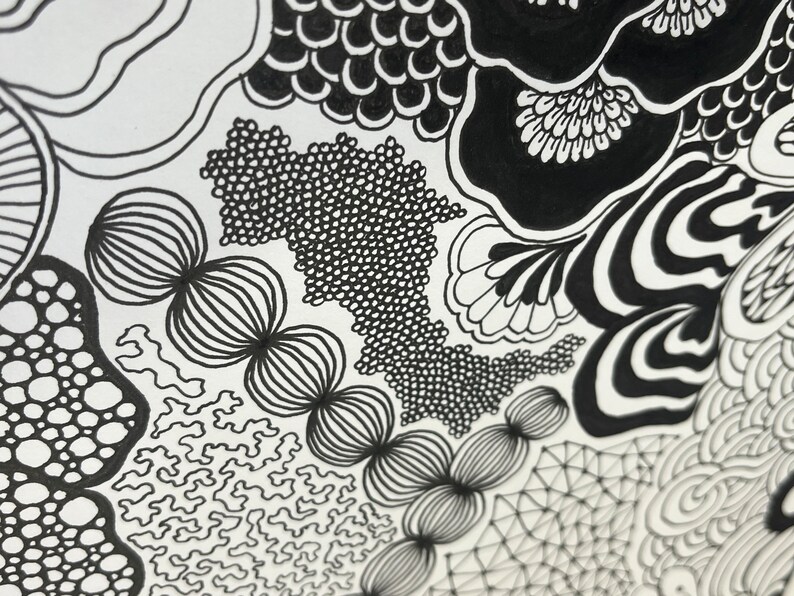 Unique Handcrafted Zentangle Wall Art Digital Download - Etsy