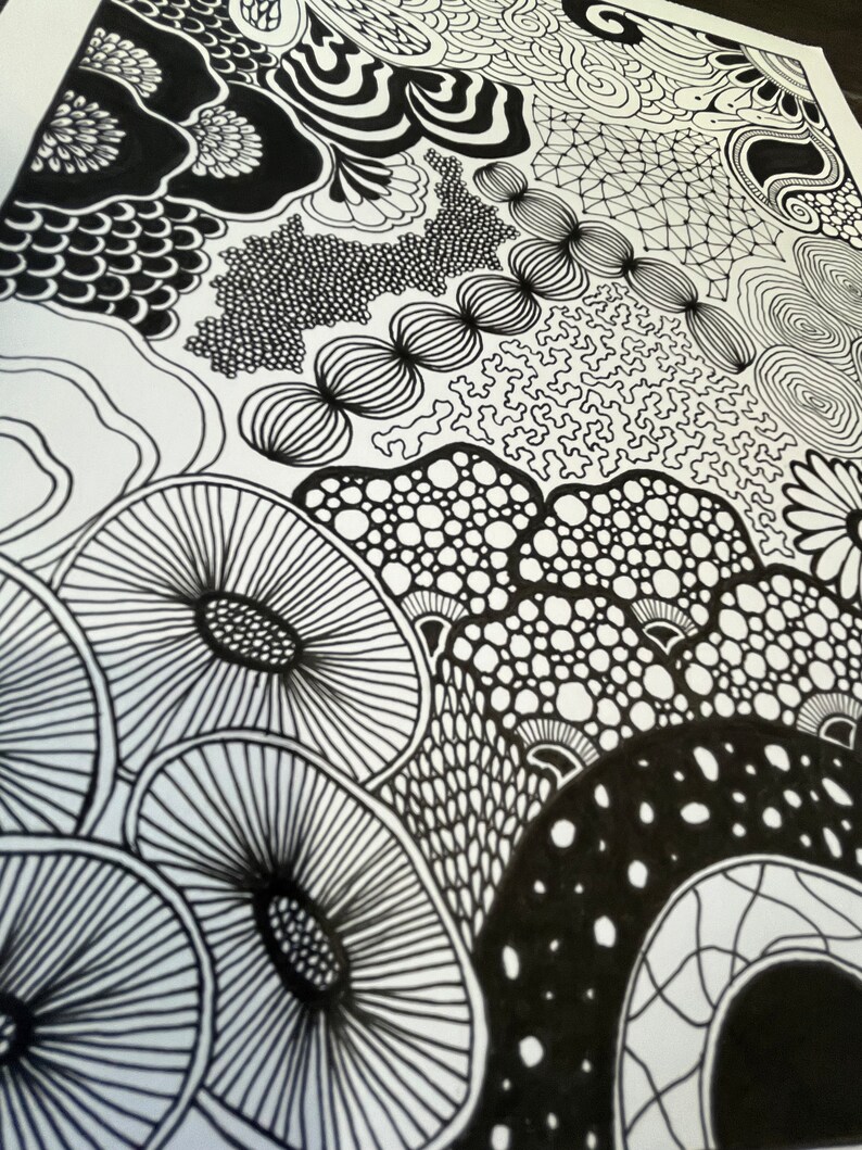 Unique Handcrafted Zentangle Wall Art Digital Download - Etsy