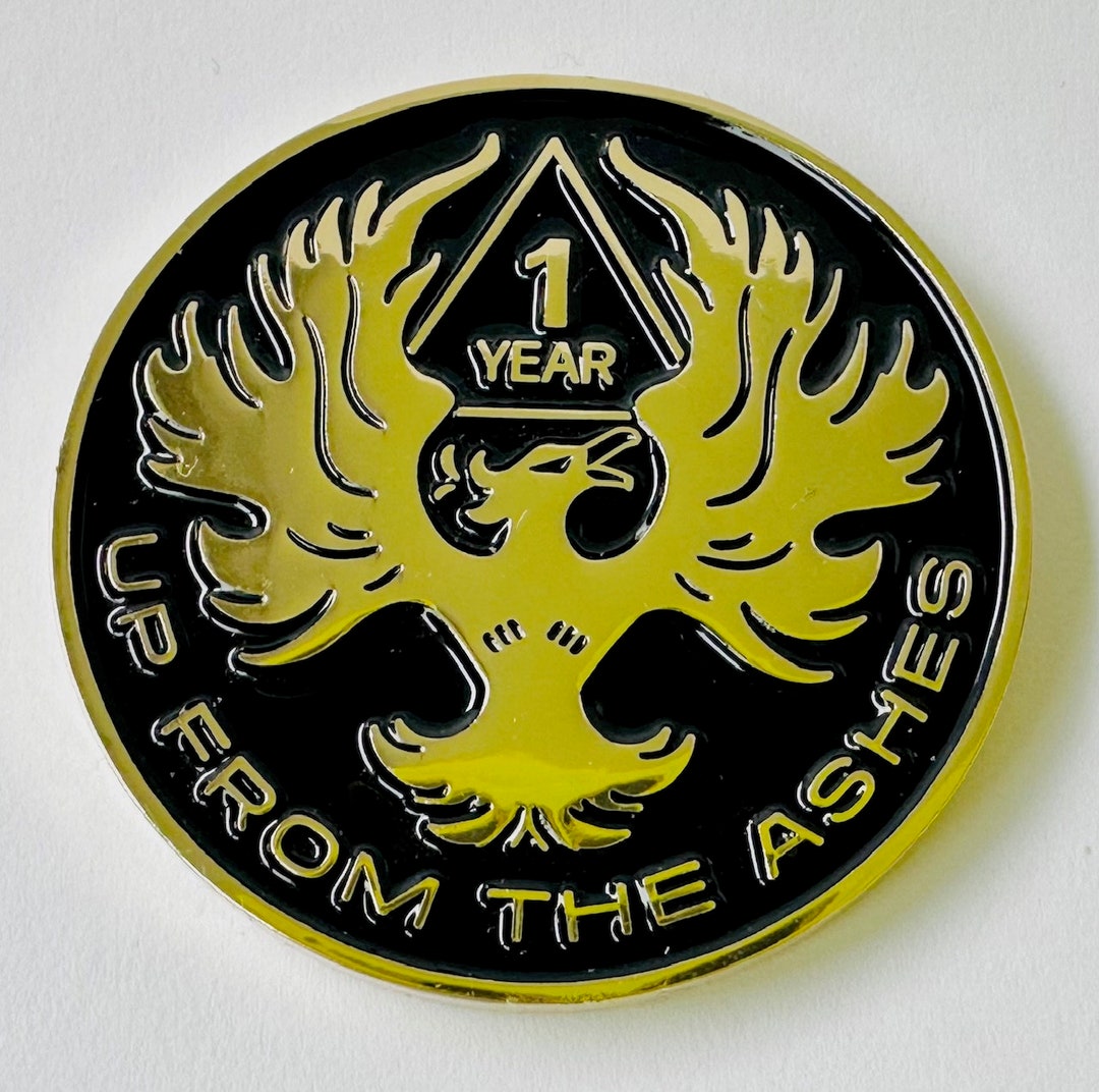 Phoenix Rising Recovery Gift AA Sobriety NA Hope Chip Medallion Coin ...