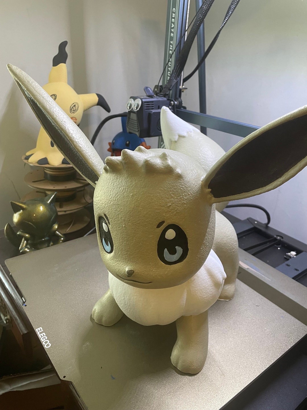 Shiny Eevee Figure - Life-size 3D Printed Pokémon, Hand-painted ...