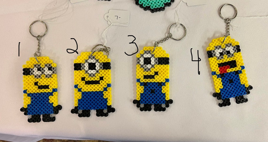 Minions Keychains Perler Hama - Etsy
