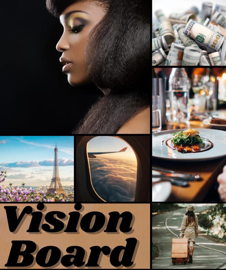Black Girl Vision Board Kit: 50pgs Printable Affirmations (digital ...
