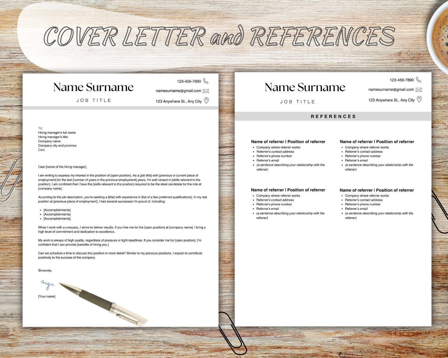 Professional Resume Template for Canva | Modern CV Design Creative and ...