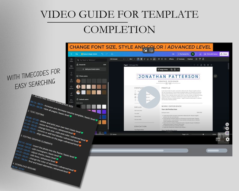 Resume Template Canva | Teacher Resume | Professional Modern Resume ...