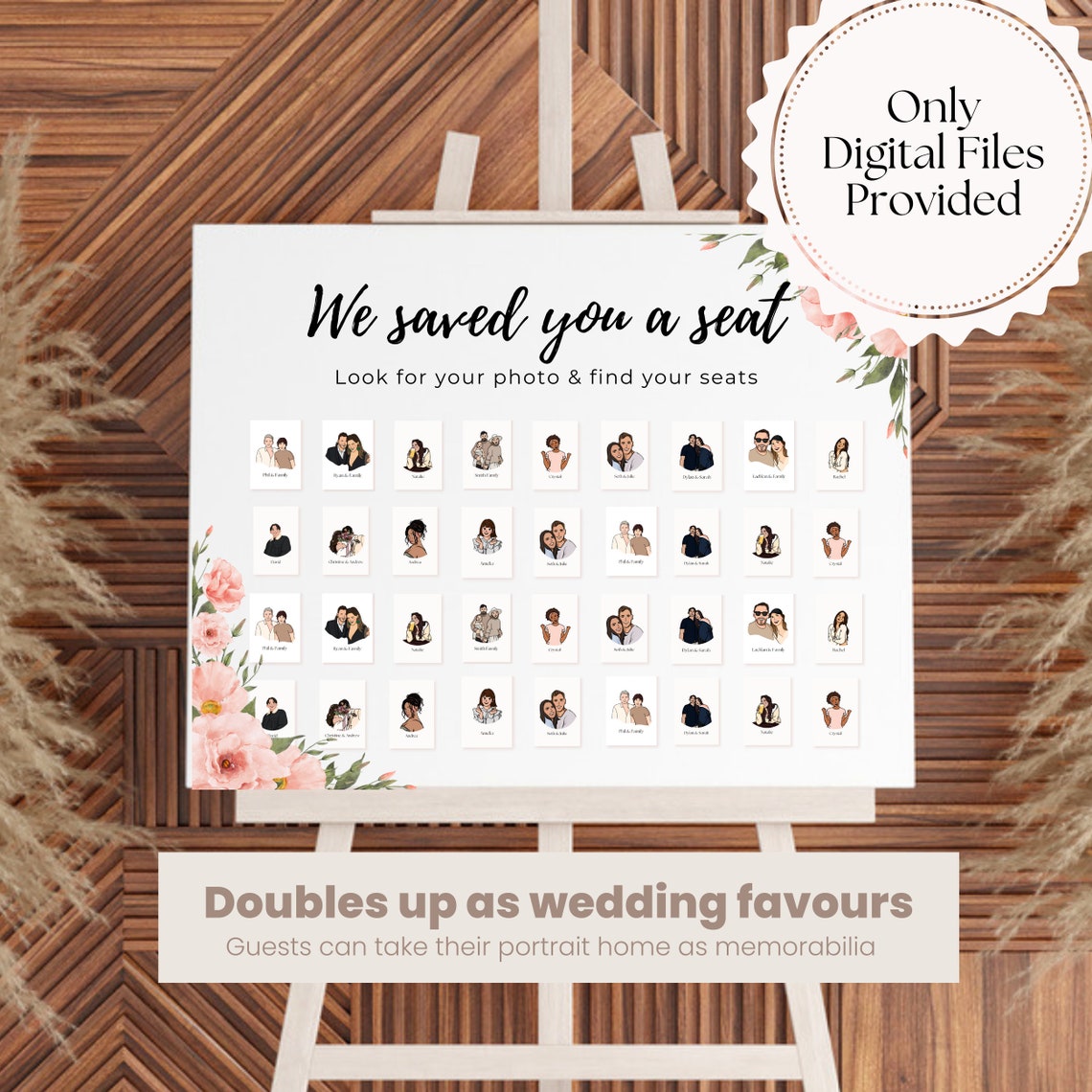 Custom Wedding Seating Chart, Custom Portrait Illustration ...