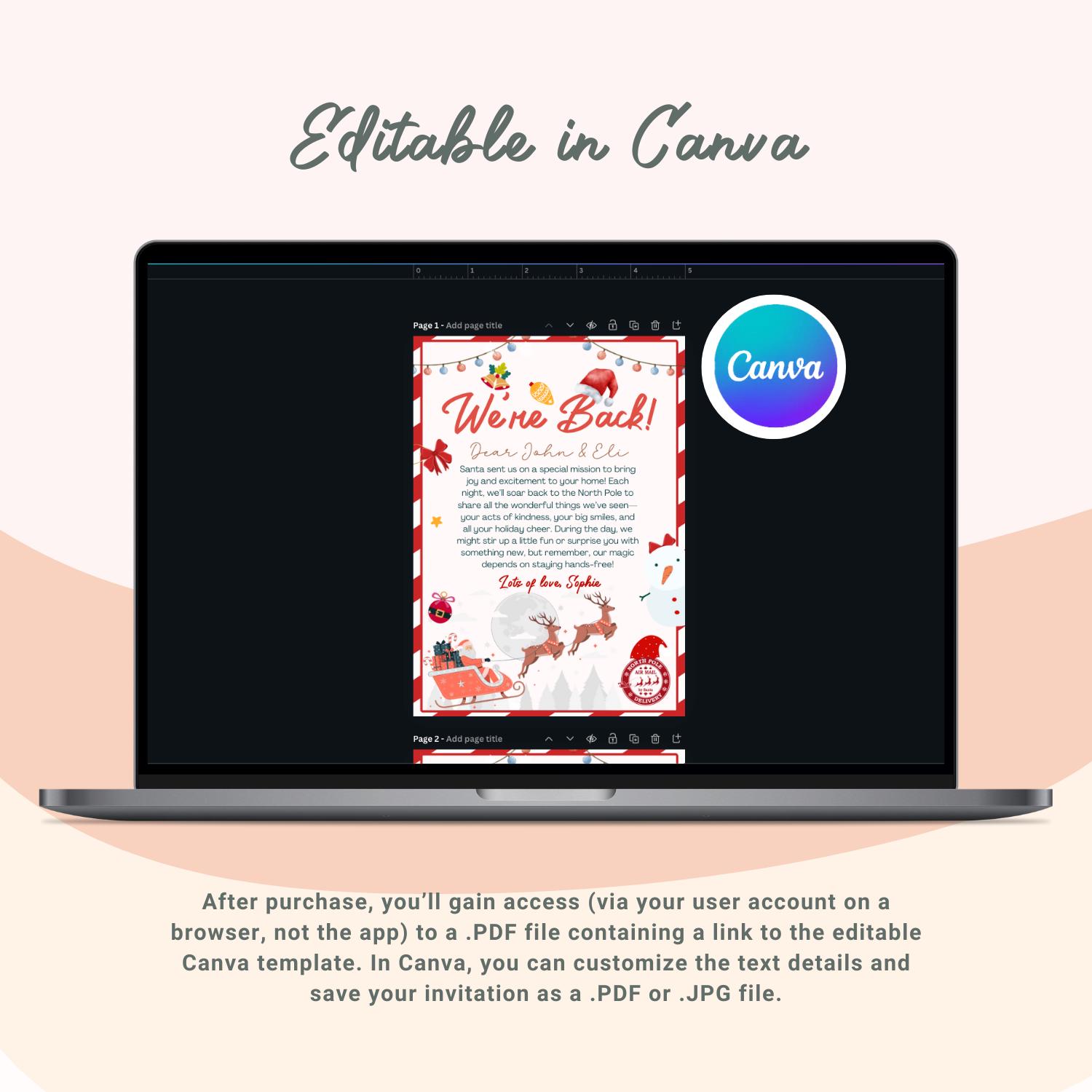 Canva Editable Elf Letter Bundle Elf Arrival Letter Goodbye Letter Elf ...