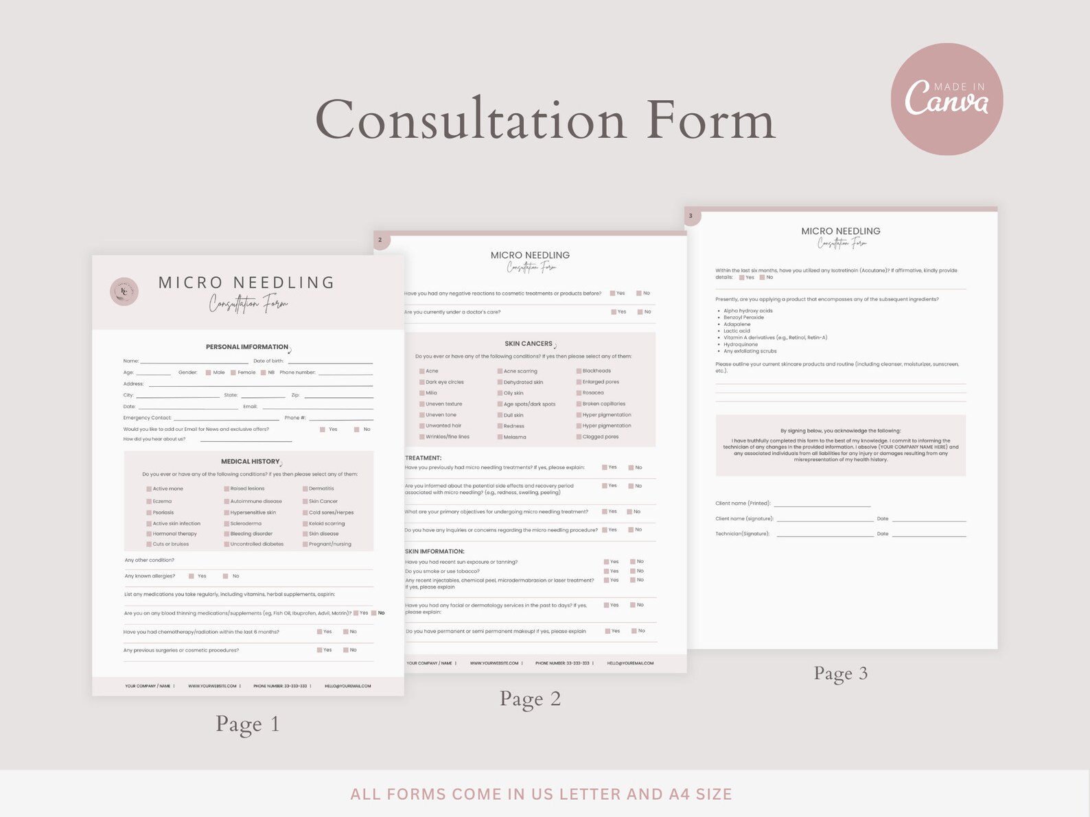 Micro Needling Forms - Customizable Micro Needling Consent Templates ...