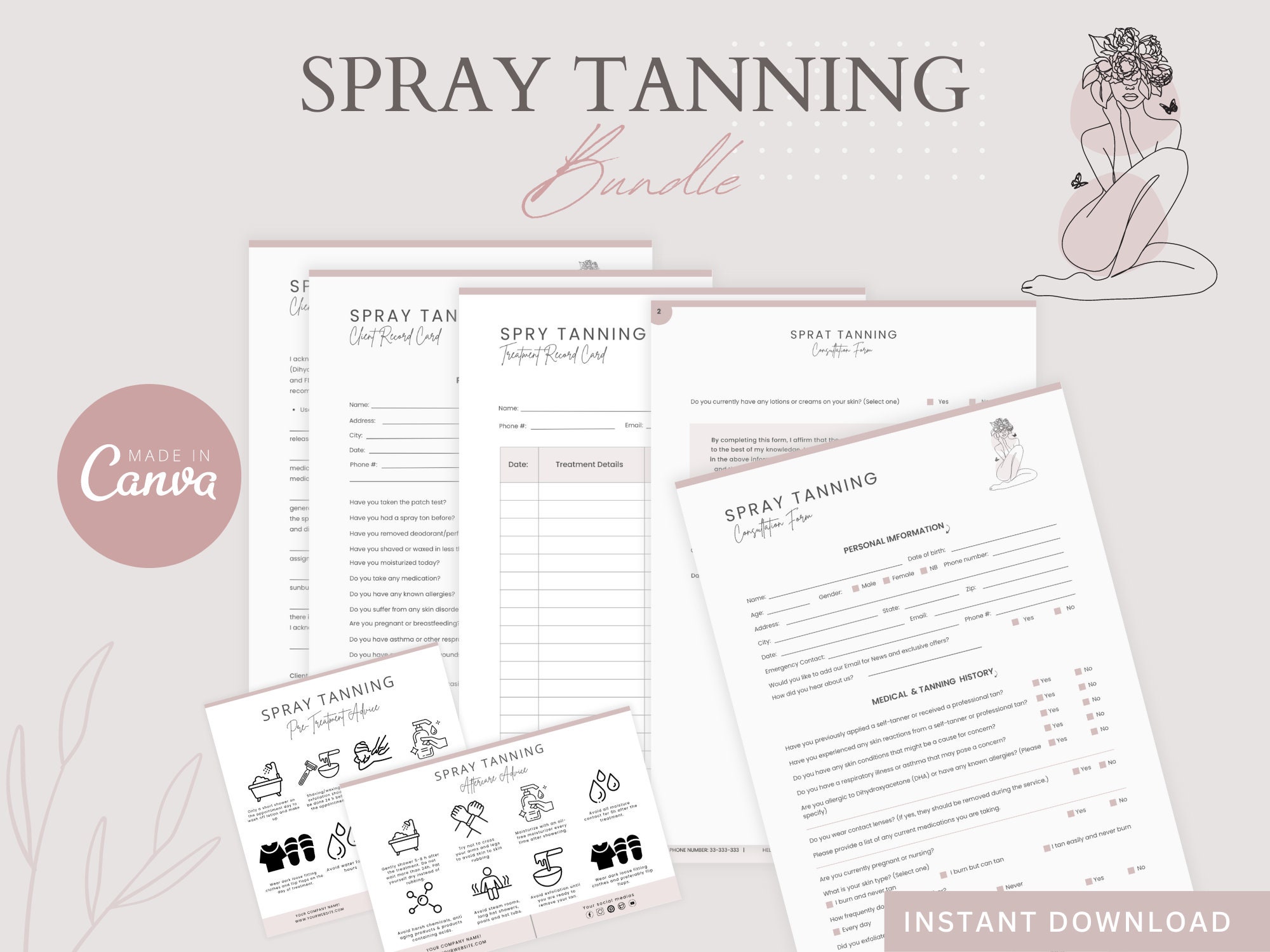 Spray Tan Forms - Customizable Templates for a Personalized Tanning ...