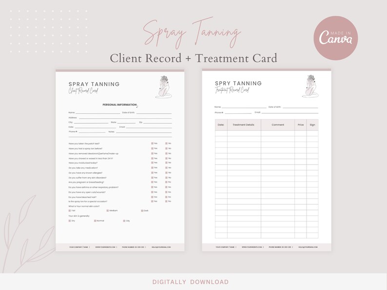 Spray Tan Forms - Customizable Templates for a Personalized Tanning ...