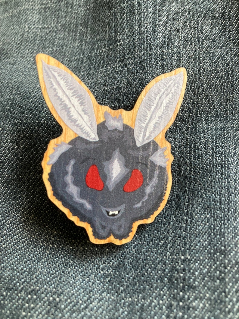 Mothman Pin Cryptid Moth Man Point Pleasant West Virginia Goofy Smile ...