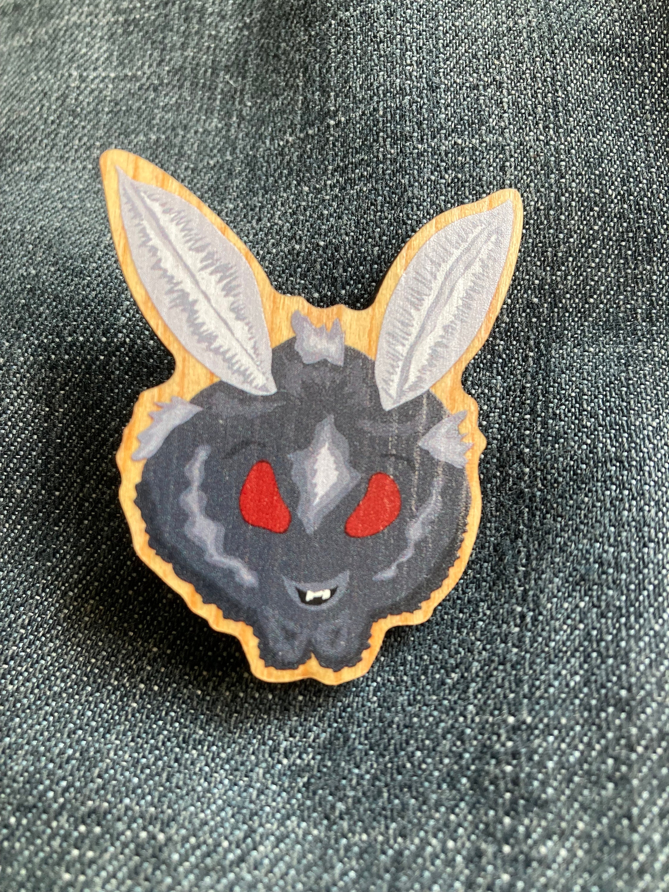 Mothman Pin Cryptid Moth Man Point Pleasant West Virginia Goofy Smile ...