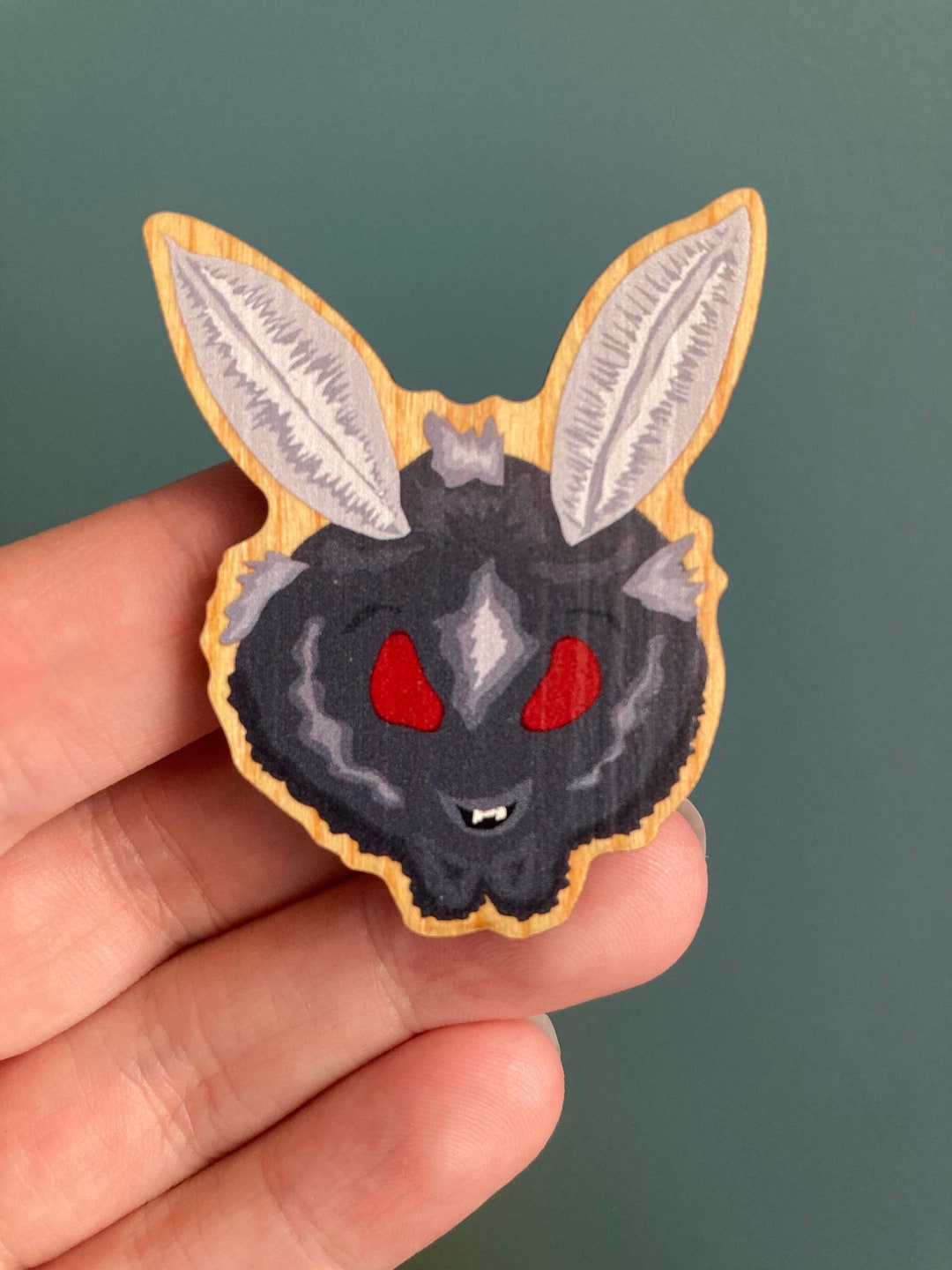 Mothman Pin Cryptid Moth Man Point Pleasant West Virginia Goofy Smile ...