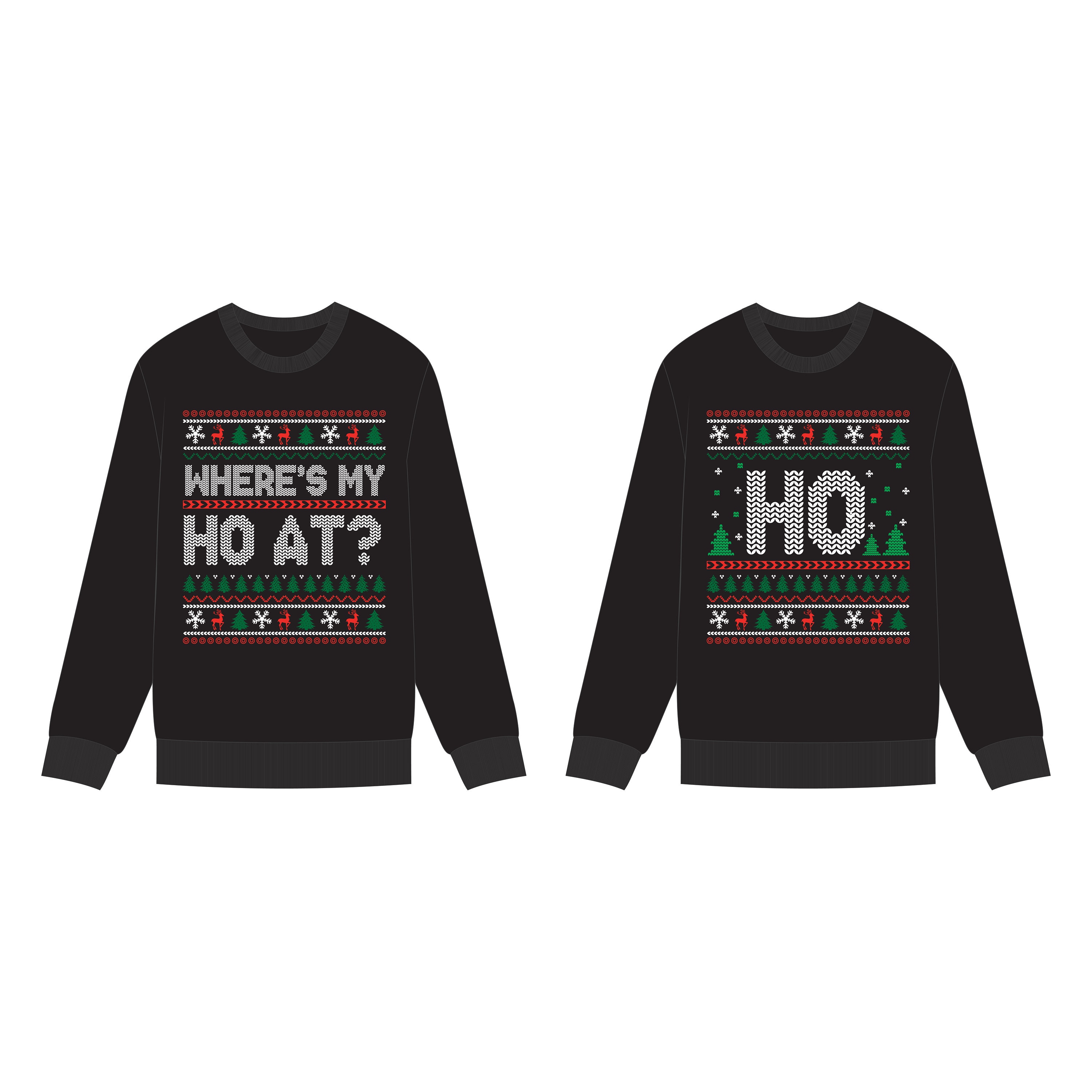 Couples Matching Ugly Christmas Svg File, Where My Ho's at Ugly ...
