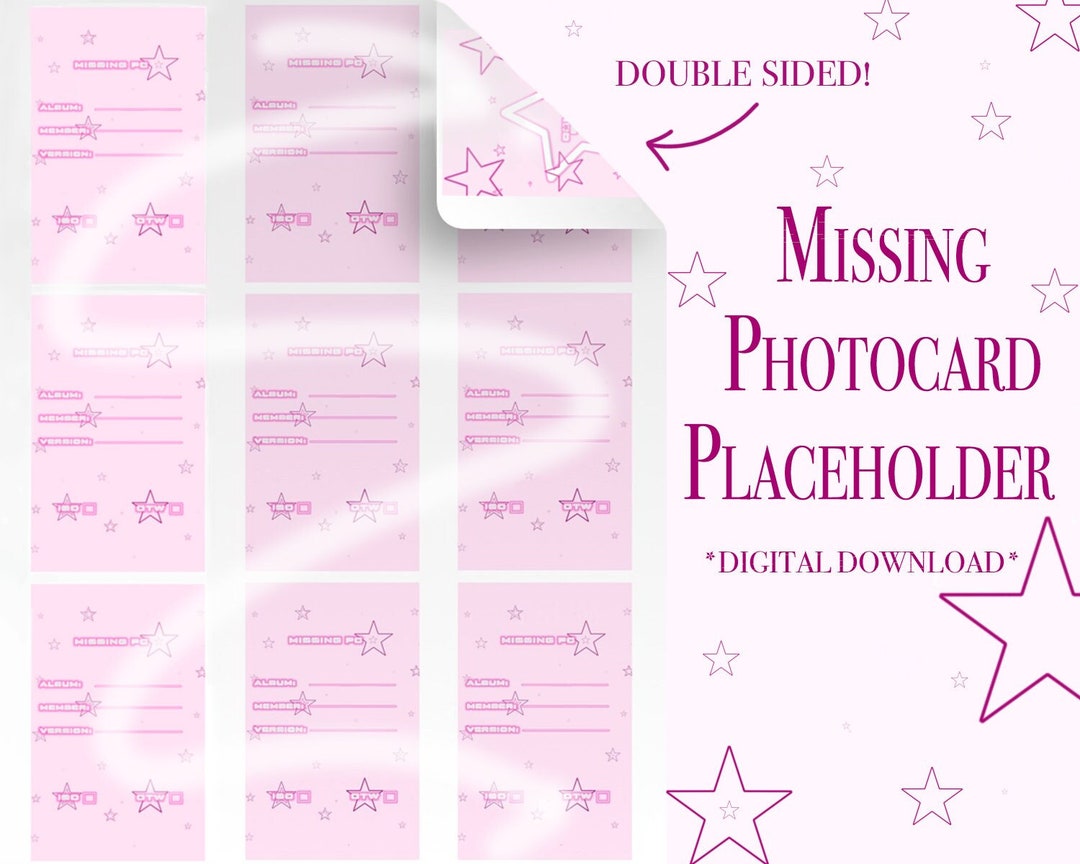 Kpop Photocard Placeholder, Binder Filler *DIGITAL DOWNLOAD* - Etsy