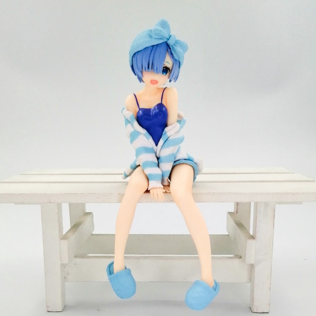 Re:zero Rem Room Wear Noodle Stopper Figure (blue) - Etsy