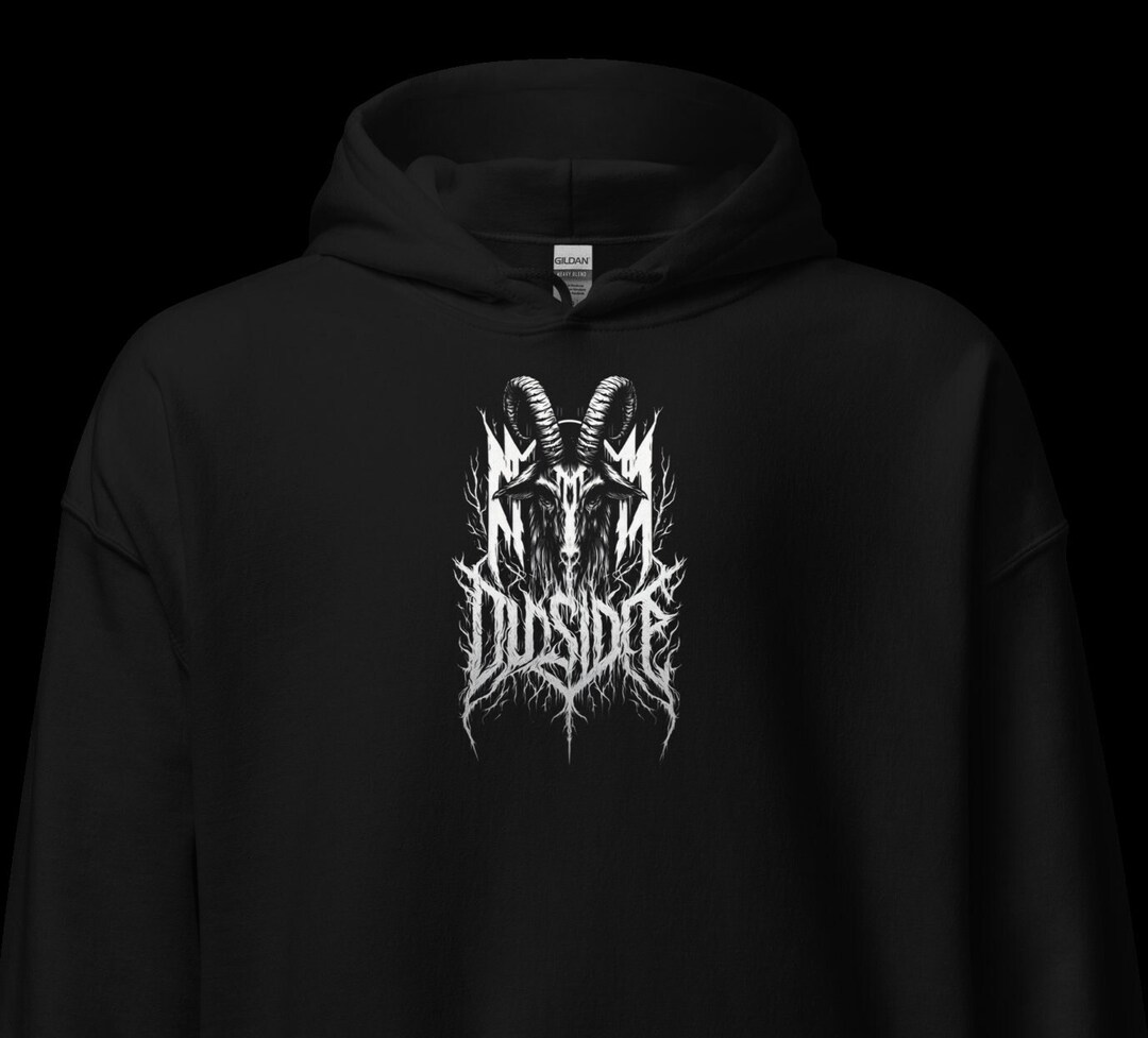 Gothic Hoodie Witchcraft Satanic Hoodie Minimalistic Hoodie Baphomet ...