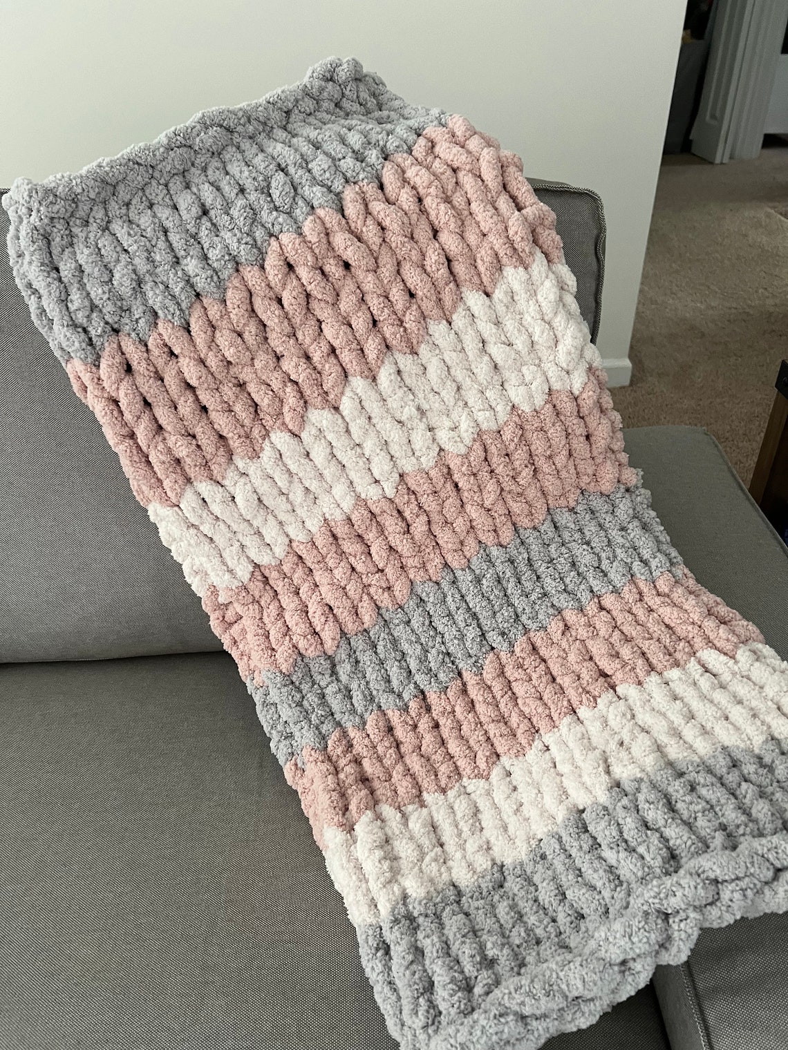 Chunky Knit Baby Blanket - Etsy