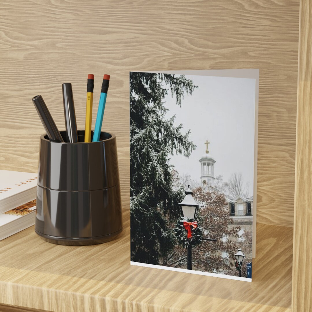 Christmas Cards 1 or 10-pcs Small Town Card Traditional of - Etsy