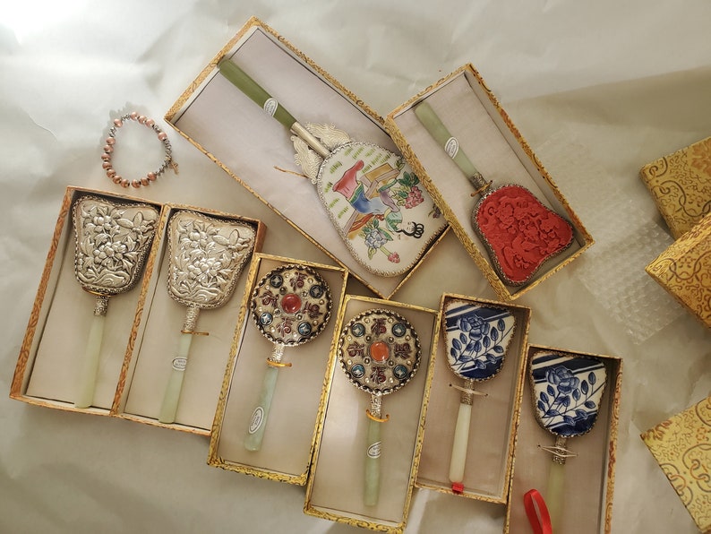 Rose Porcelain Hand Mirror - Etsy