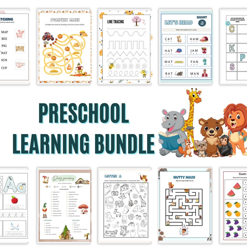 Preschool Worksheets - Etsy