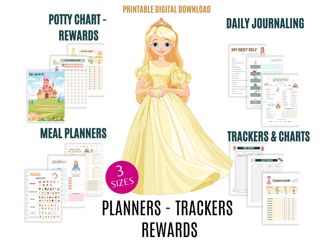 Princess Trackers Planners, Daily Routine Chart TODDLERS - Printable ...