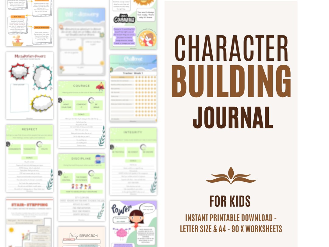 Journaling for Kids / Self Growth Worksheets Character Building Journal ...