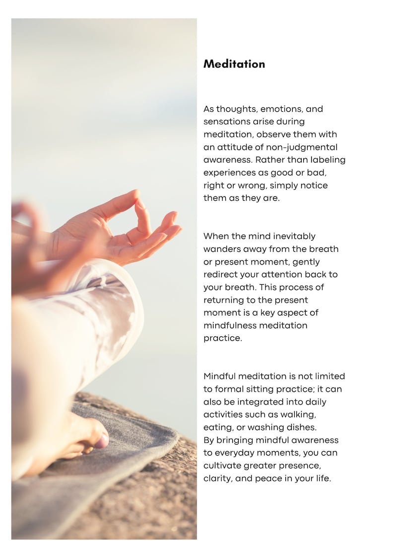 Mindfulness Planner Printable Workbook Mindfulness Worksheet Self-care ...