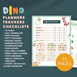 TODDLER Planner Printable Potty Chart DINOSAUR Daily Routine Chart ...