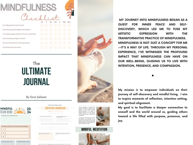 Printable Mindfulness Journal Bundle: Self-care Planner (PDF) - Etsy