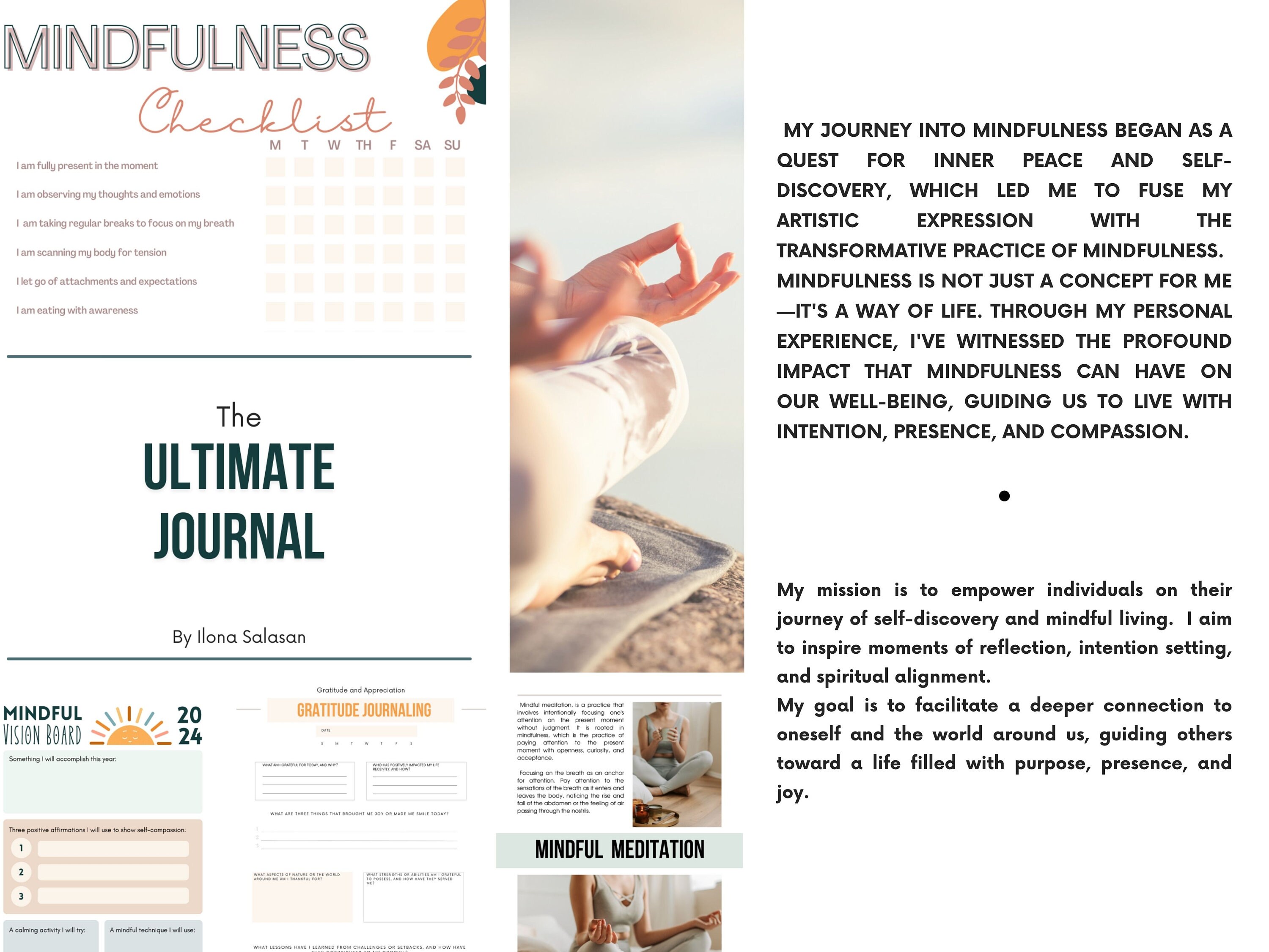 BUNDLE Printable Mindfulness Journaling Prompts, Mindfulness Journal ...