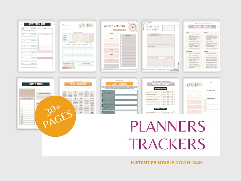 Self-care Planner Printable: Daily, Weekly, Monthly (PDF) - Etsy