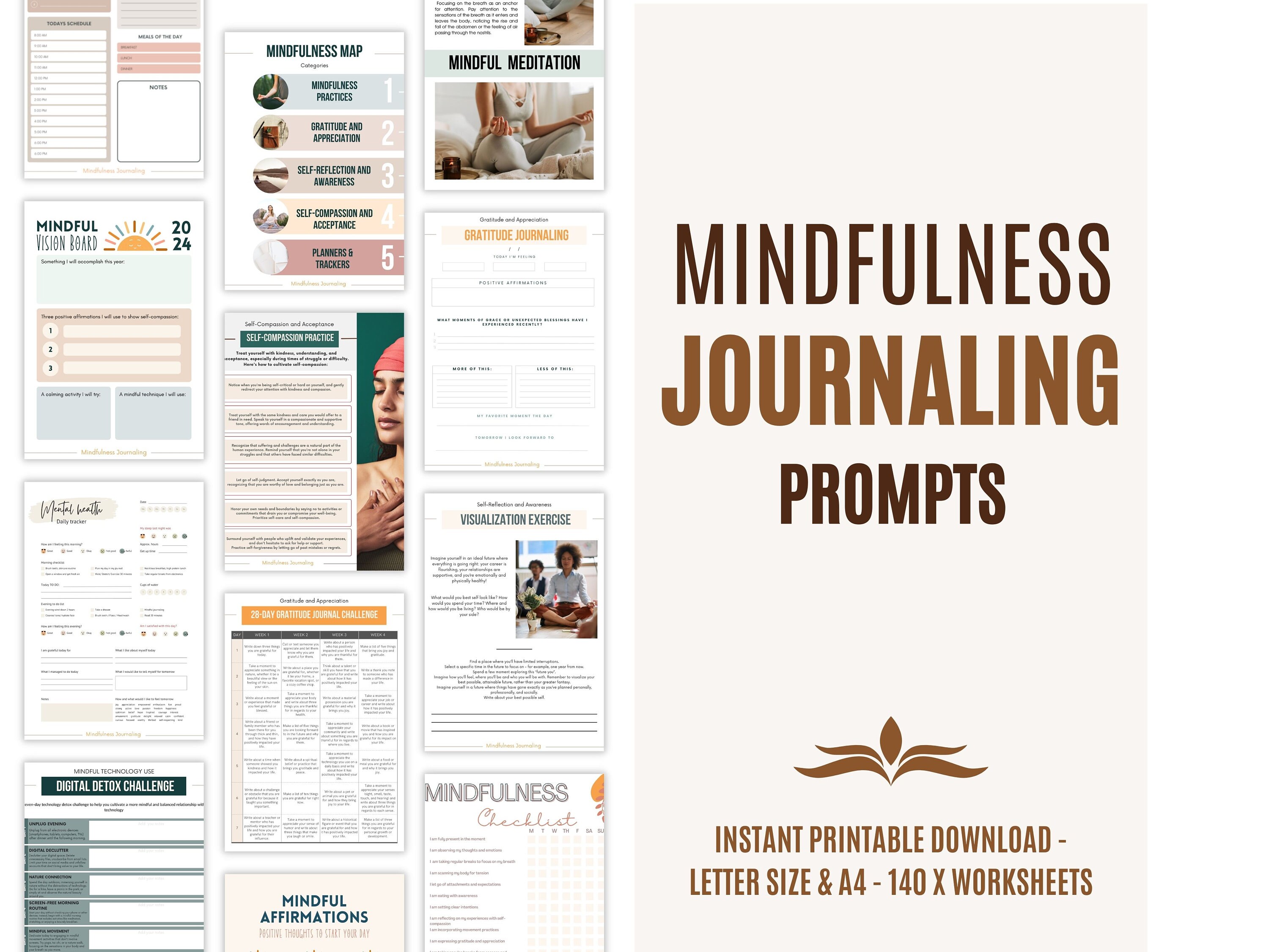 Printable Mindfulness Journal Bundle: Self-care Planner (PDF) - Etsy