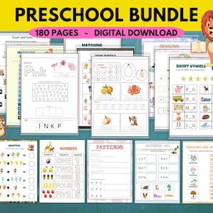 PRESCHOOL Curriculum Bundle: Homeschool Printable Worksheets, Abc's ...