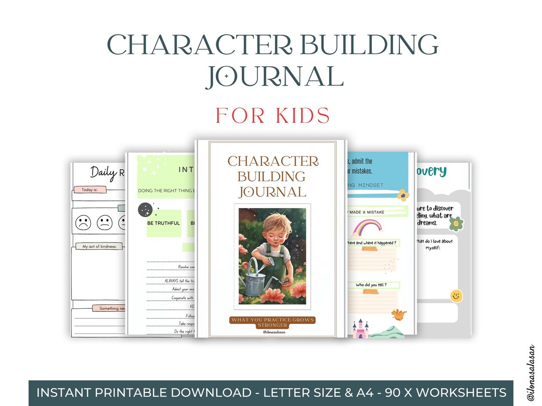 Character Building Journal for Kids: Self-growth Workbook (digital ...