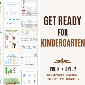 Kindergarten Curriculum Homeschool Workbook: Level 2 Learning, 220 ...