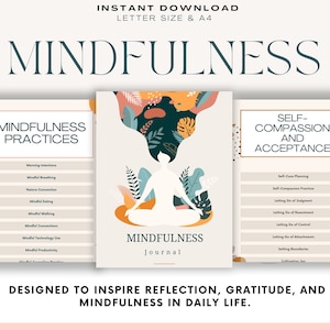 BUNDLE Mindfulness Journaling Prompts, Mindfulness Practice Challenges ...
