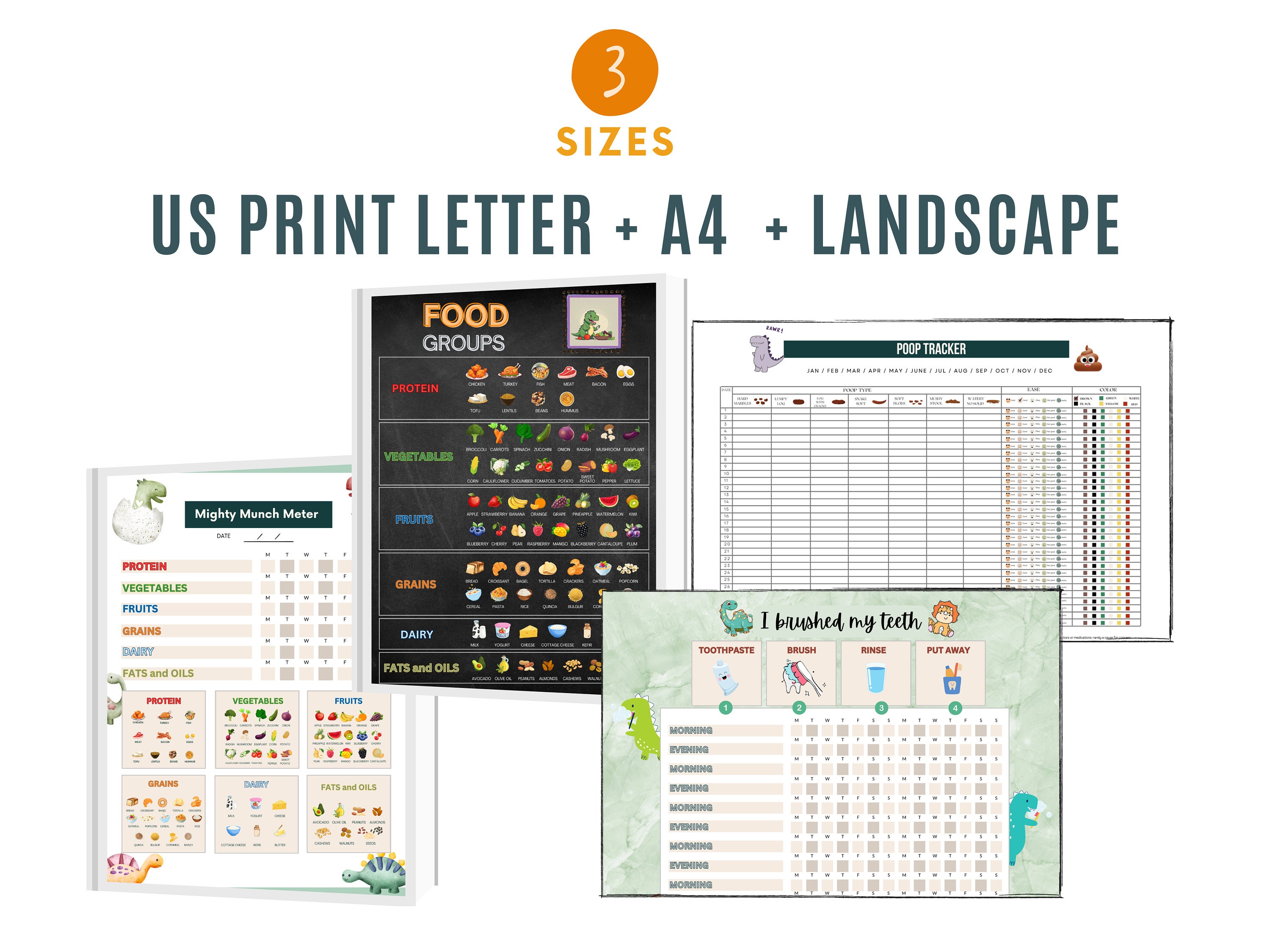 TODDLER Planner Printable Potty Chart DINOSAUR Daily Routine Chart ...