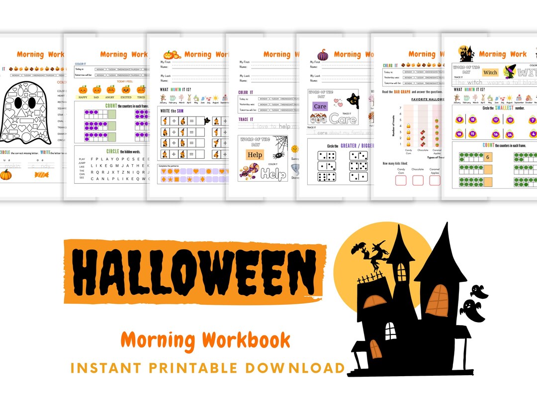 HALLOWEEN KINDERGARTEN Workpages - Halloween Printables, Homeschool ...