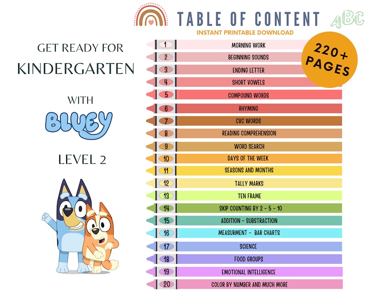 Kindergarten Curriculum Homeschool Workbook: Level 2 Learning, 220 ...