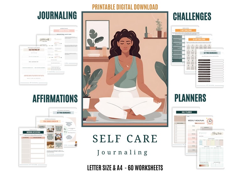 SELF CARE Journal, Self-care Planner, Self Care Checklist, Fitness ...