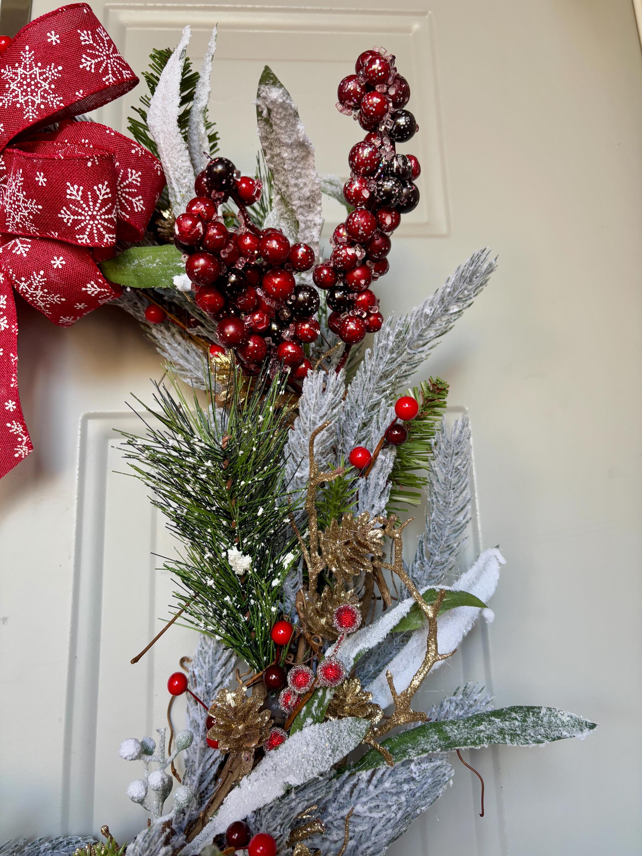 Winter Greenery & Berry Grapevine Wreath - Etsy